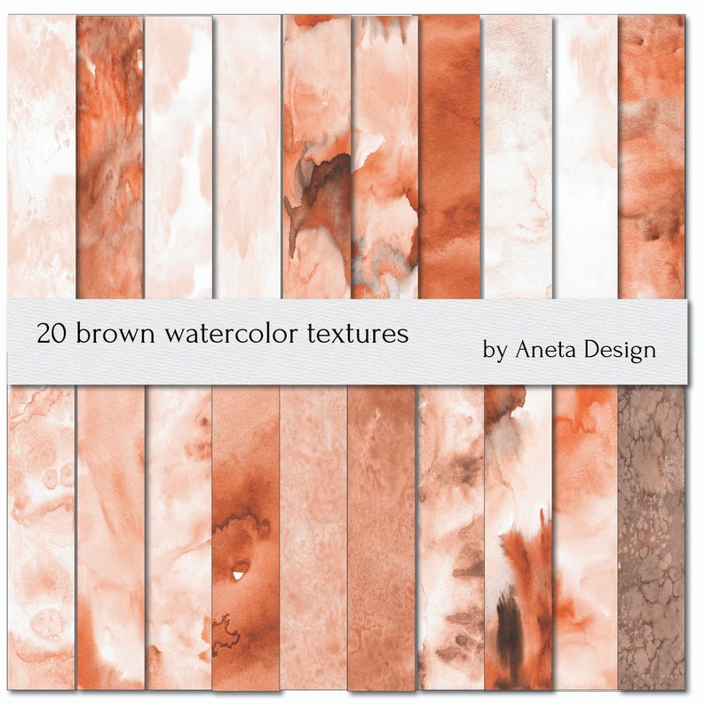 20 Brown Digital Papers Watercolor Brown Textures Brown - Etsy