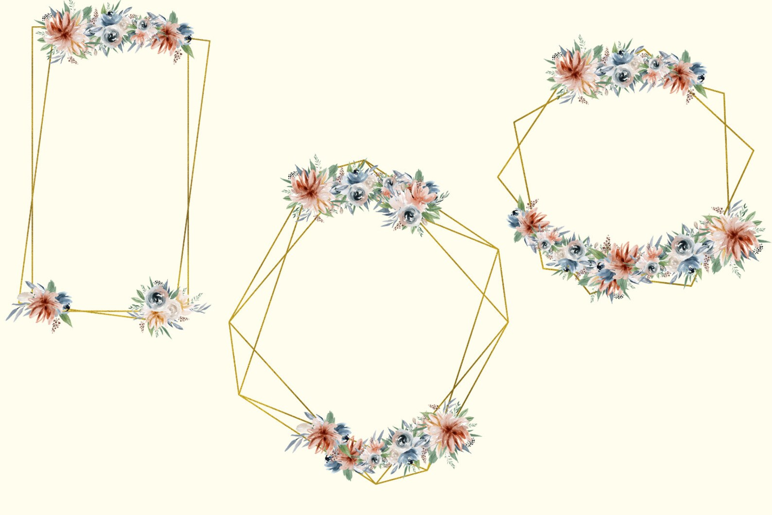 Romantic Geometric Frames, Frames With Pink and Red Rose, Frame With ...