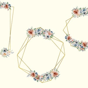 Romantic Geometric Frames, Frames With Pink and Red Rose, Frame With ...