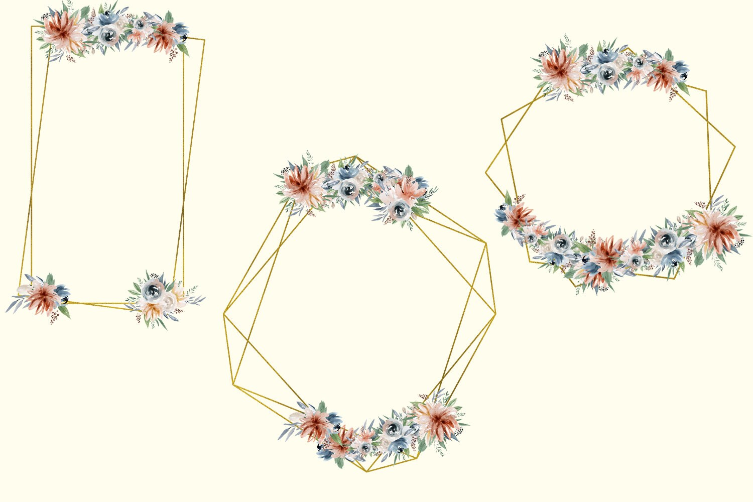 Romantic Geometric Frames, Frames With Pink and Red Rose, Frame With ...