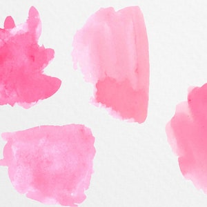 Pink Watercolor Splash Clipart Pink Watercolor Brush Strokes - Etsy