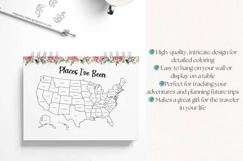 US Travel Map Coloring Page: My Adventures Tracker (PDF & JPG) - Etsy