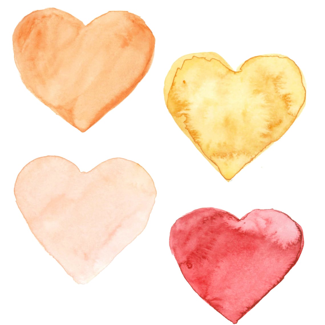 Watercolor Hearts Clipart Watercolor Love Illustrations - Etsy
