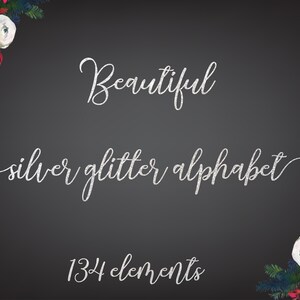 Silver Glitter Alphabet Clip Art Silver Letters With | Etsy