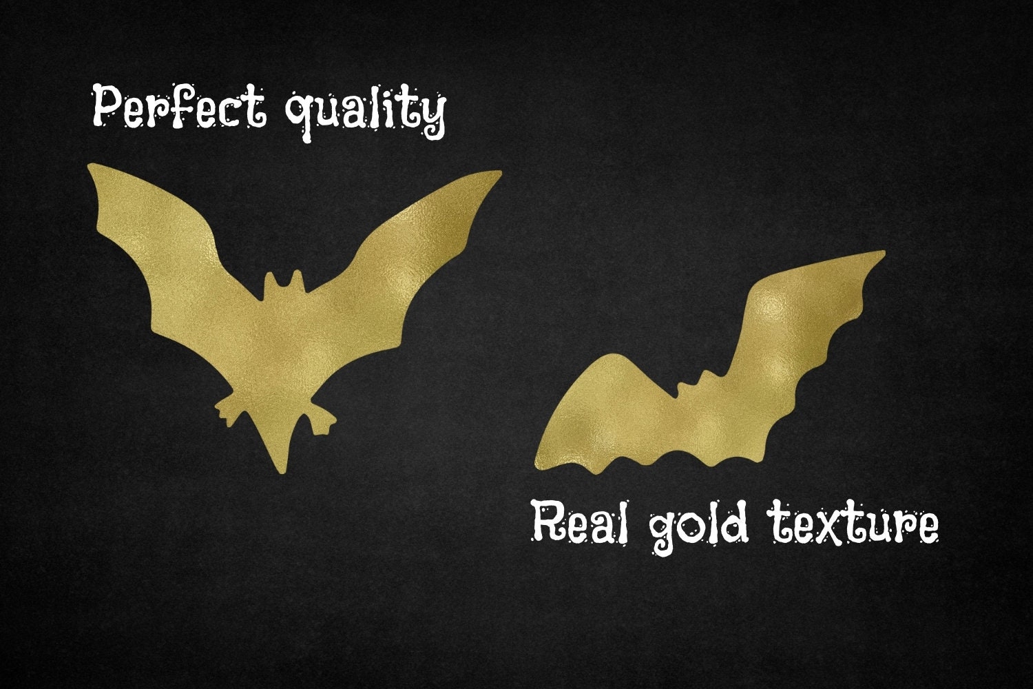 Gold Bats Clipart, Bats Illustration, Halloween Bats, Vintage Halloween ...