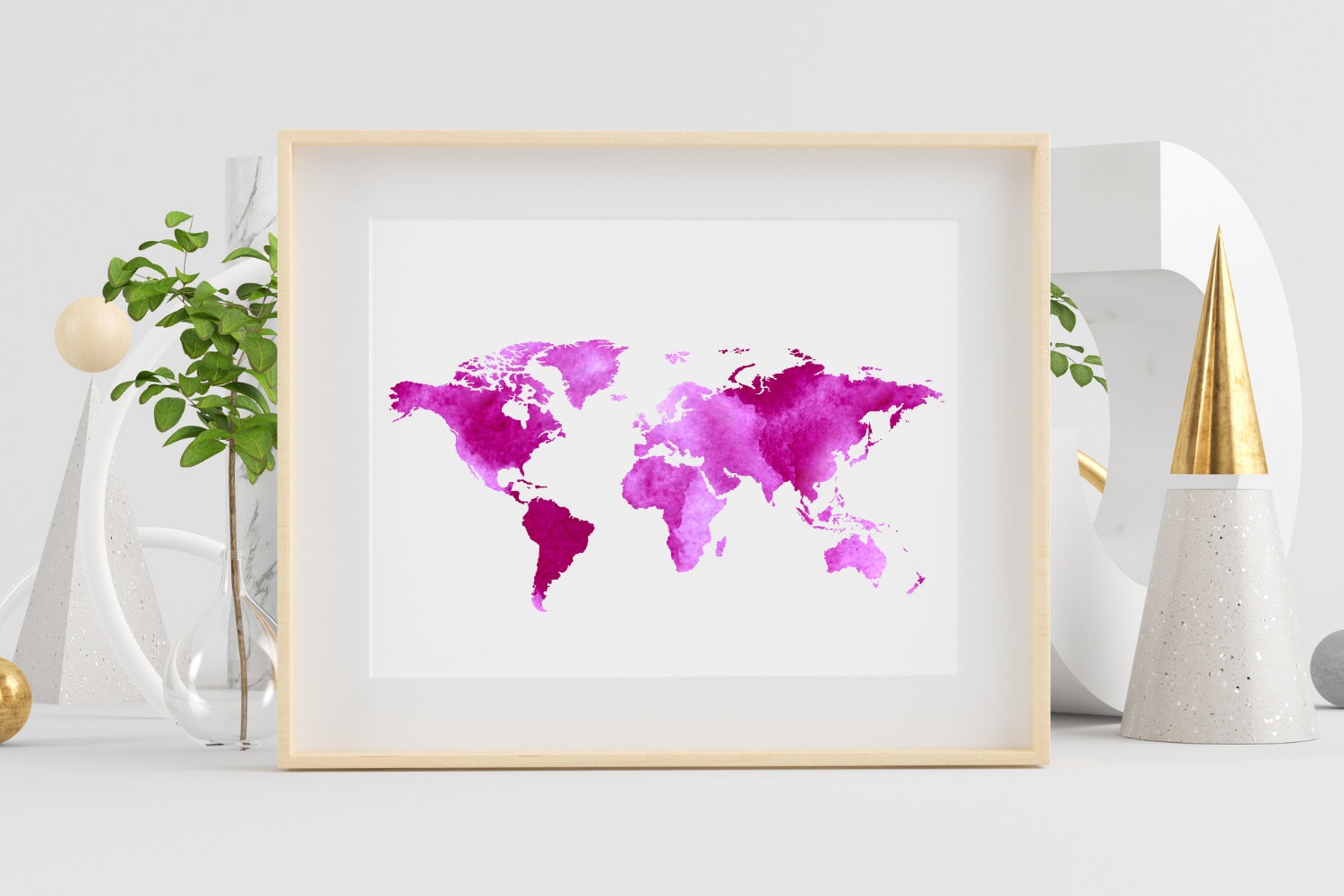 Watercolor World Map Clipart Bundle: Transparent PNG (digital Download ...