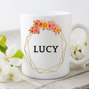 Fall Flowers Watercolor Frames, Geometric Gold Frames, Yellow Gold ...