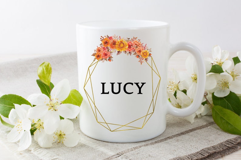 Fall Flowers Watercolor Frames, Geometric Gold Frames, Yellow Gold ...