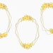 Yellow Watercolor Flowers Frames, Geometric Gold Frames, Yellow Gold ...