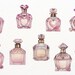 Watercolor Heart Shaped Pink Perfume Bottles - Etsy