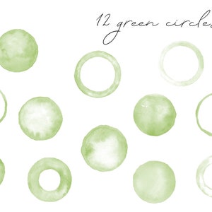 Gold Circles With Green Watercolor Watercolor Circles for - Etsy