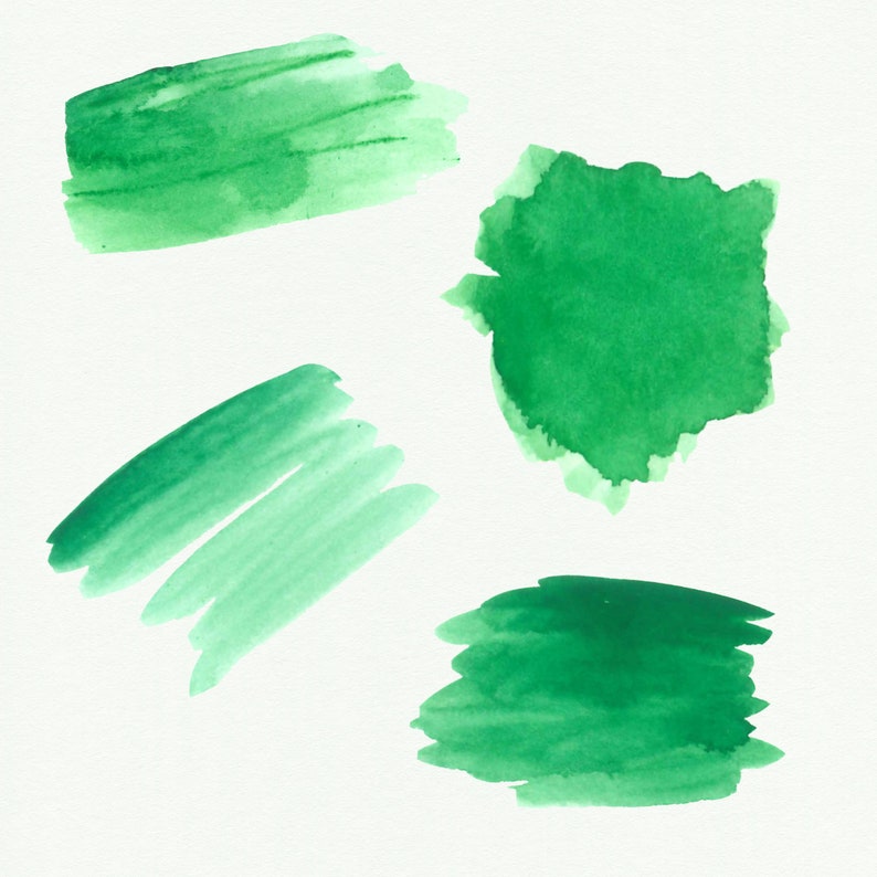 Green Watercolor Splash Clipart Green Watercolor Brush | Etsy