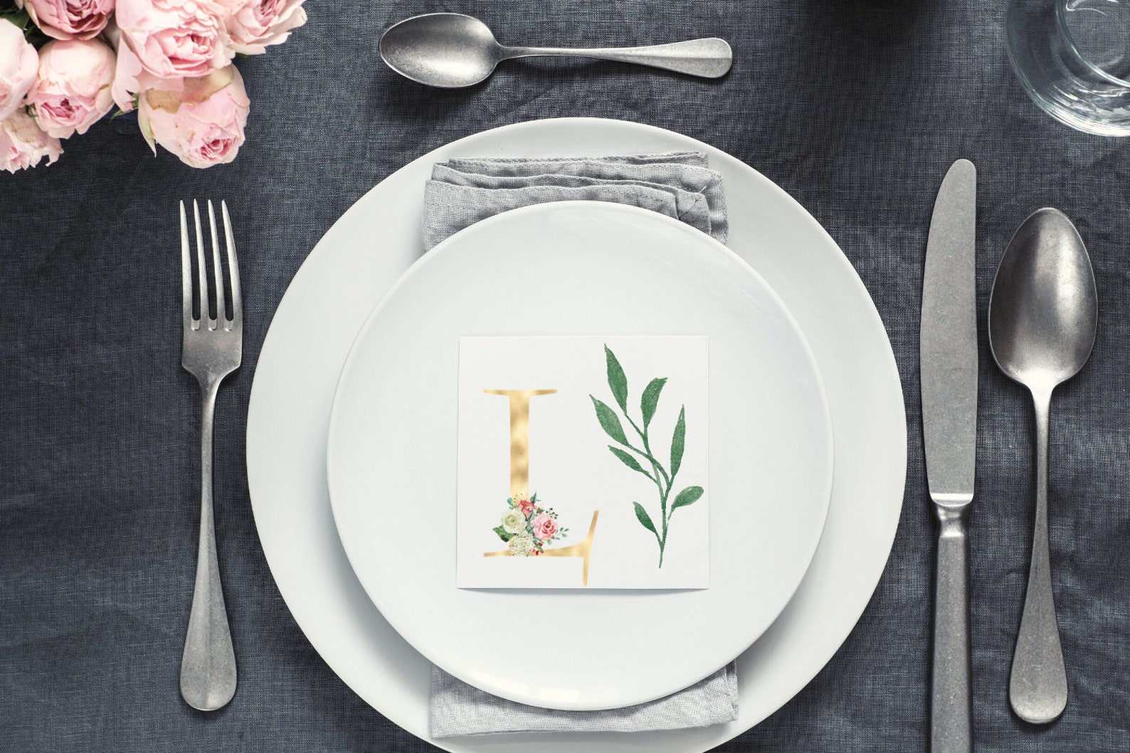 Gold Foil Alphabet With Flowers Floral Alphabet Rose Wedding - Etsy