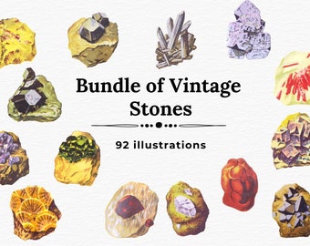 Vintage Stones Clipart Crystals Clipart Bohemian Decor | Etsy
