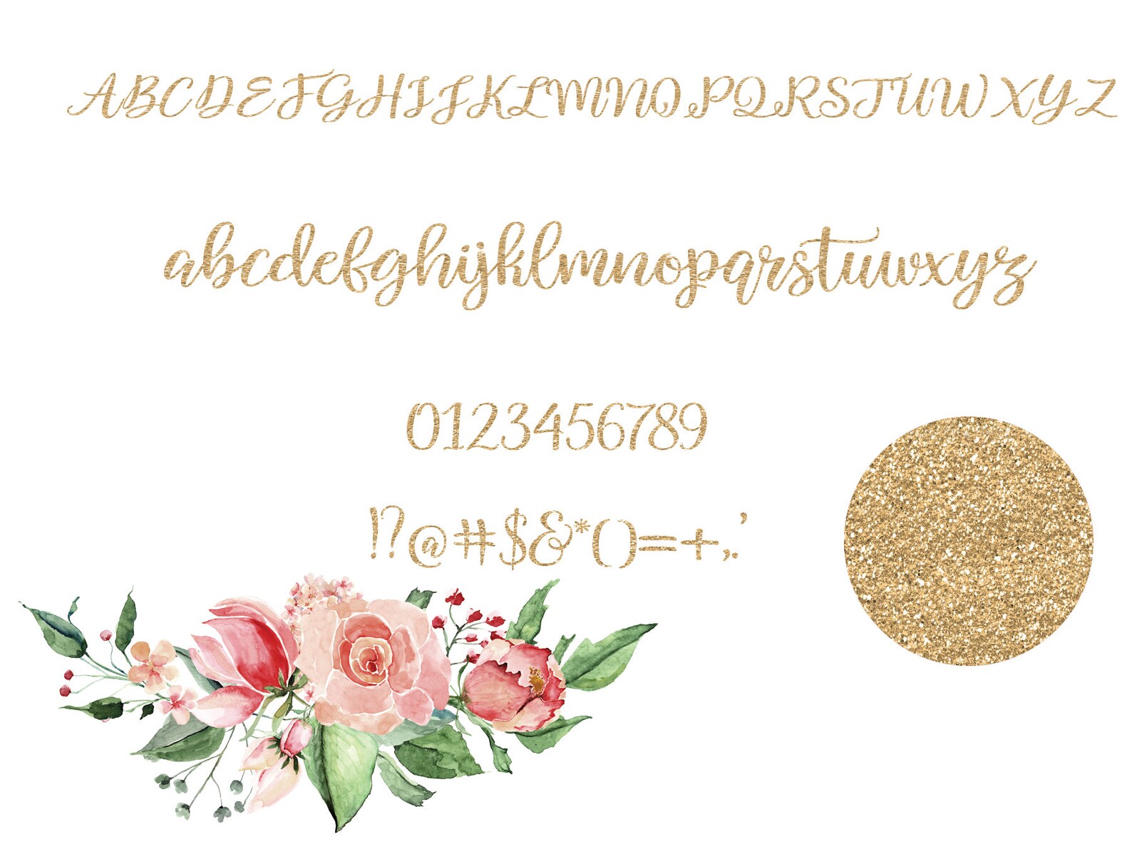 Gold Glitter and Foil Alphabet, Gold Letters Clipart, Decorative ...