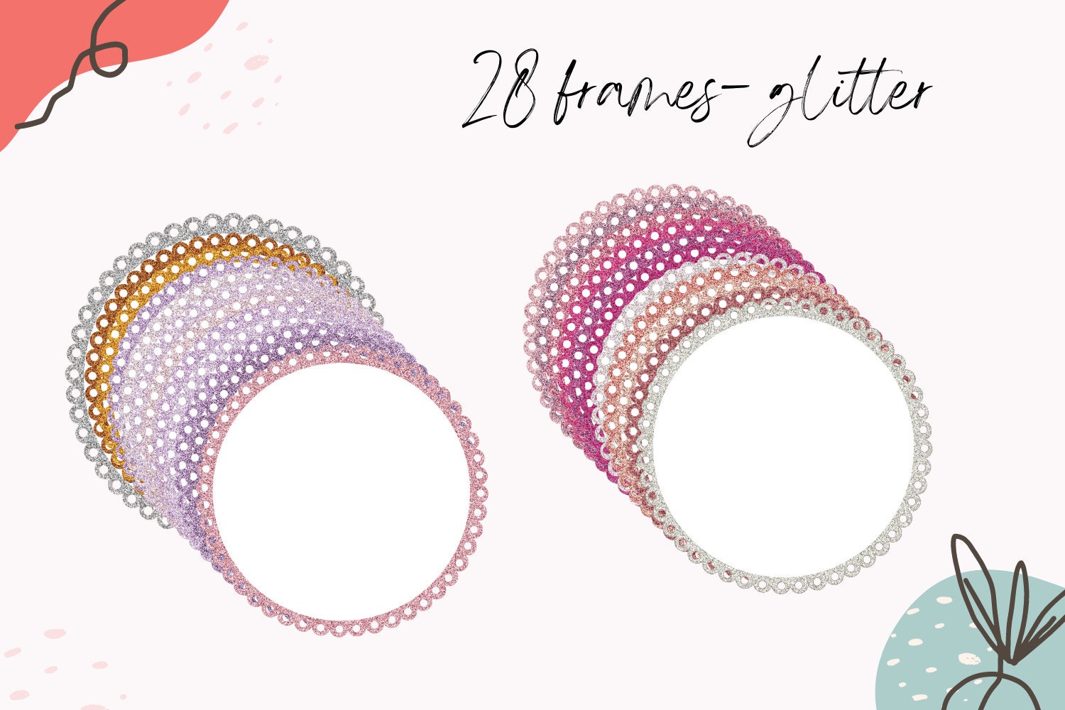Circle Labels Clipart, Circle Frames and Tags, Round Frames - Etsy