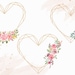 Heart Shaped Watercolor Flowers Frames, Geometric Gold Frames - Etsy