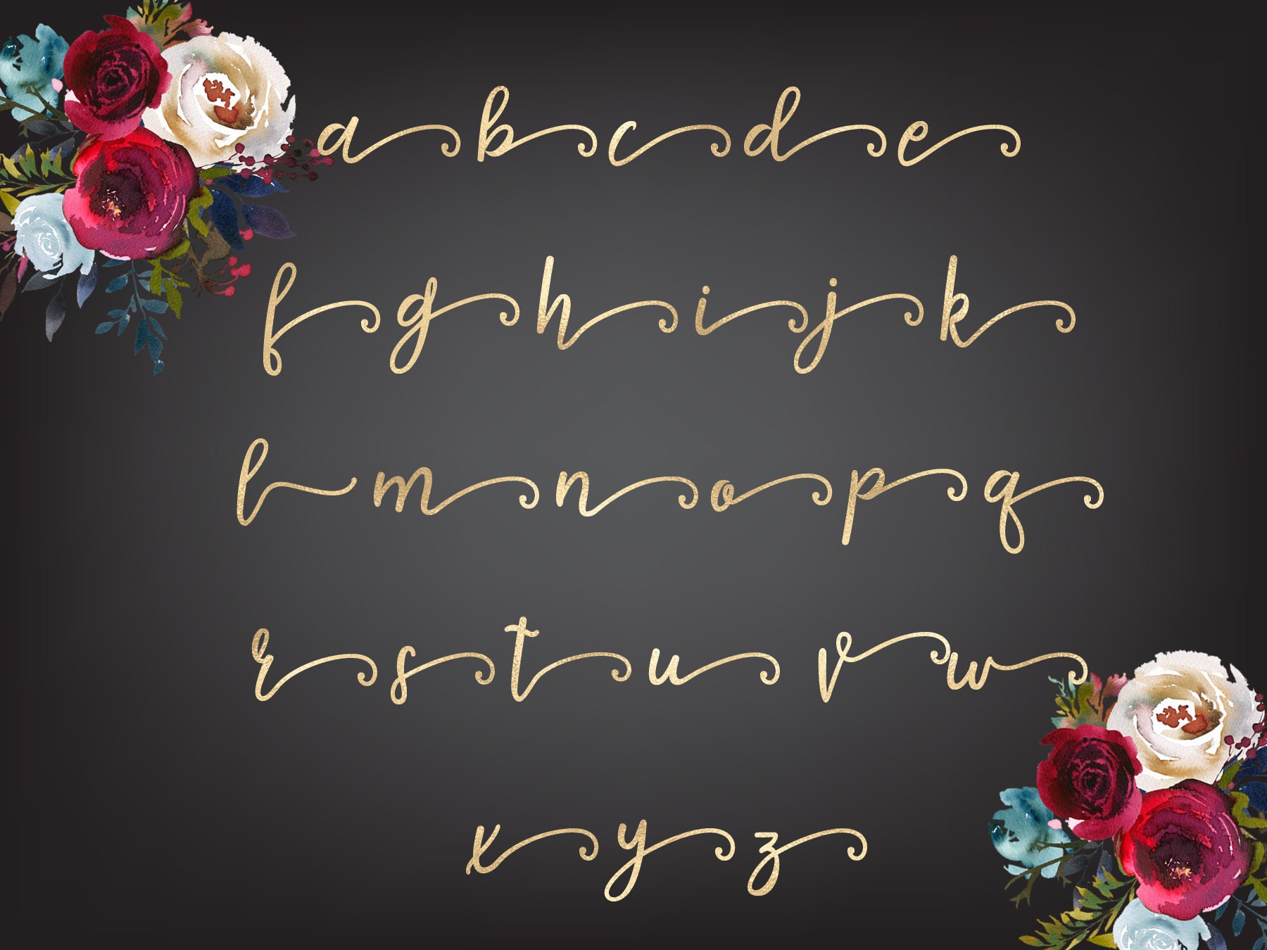 Gold Foil Alphabet Gold Letters Clipart Decorative Alphabet - Etsy
