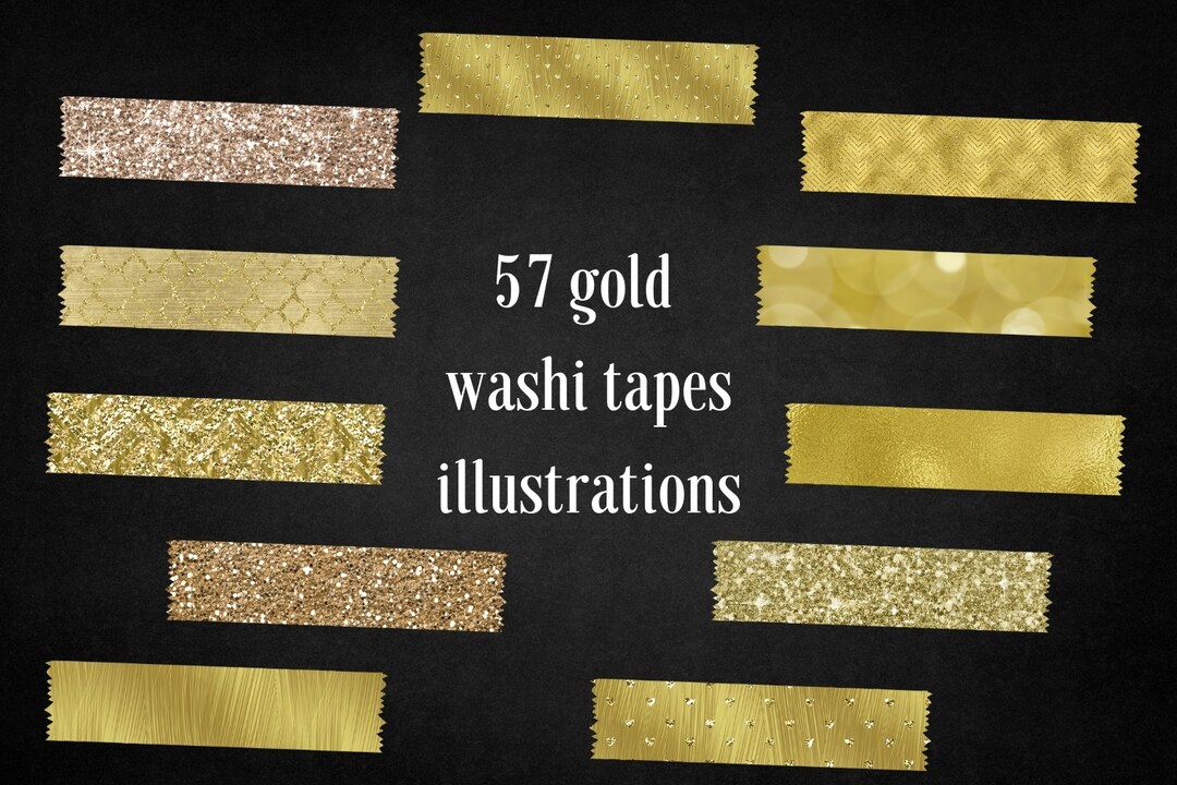 Gold Washi Tapes, Digital Planner, Digital Journal, Goodnotes Stickers ...