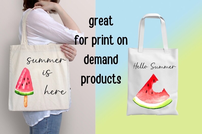 Watermelon Party Summer Clipart Watercolor Clipart Popsicle | Etsy