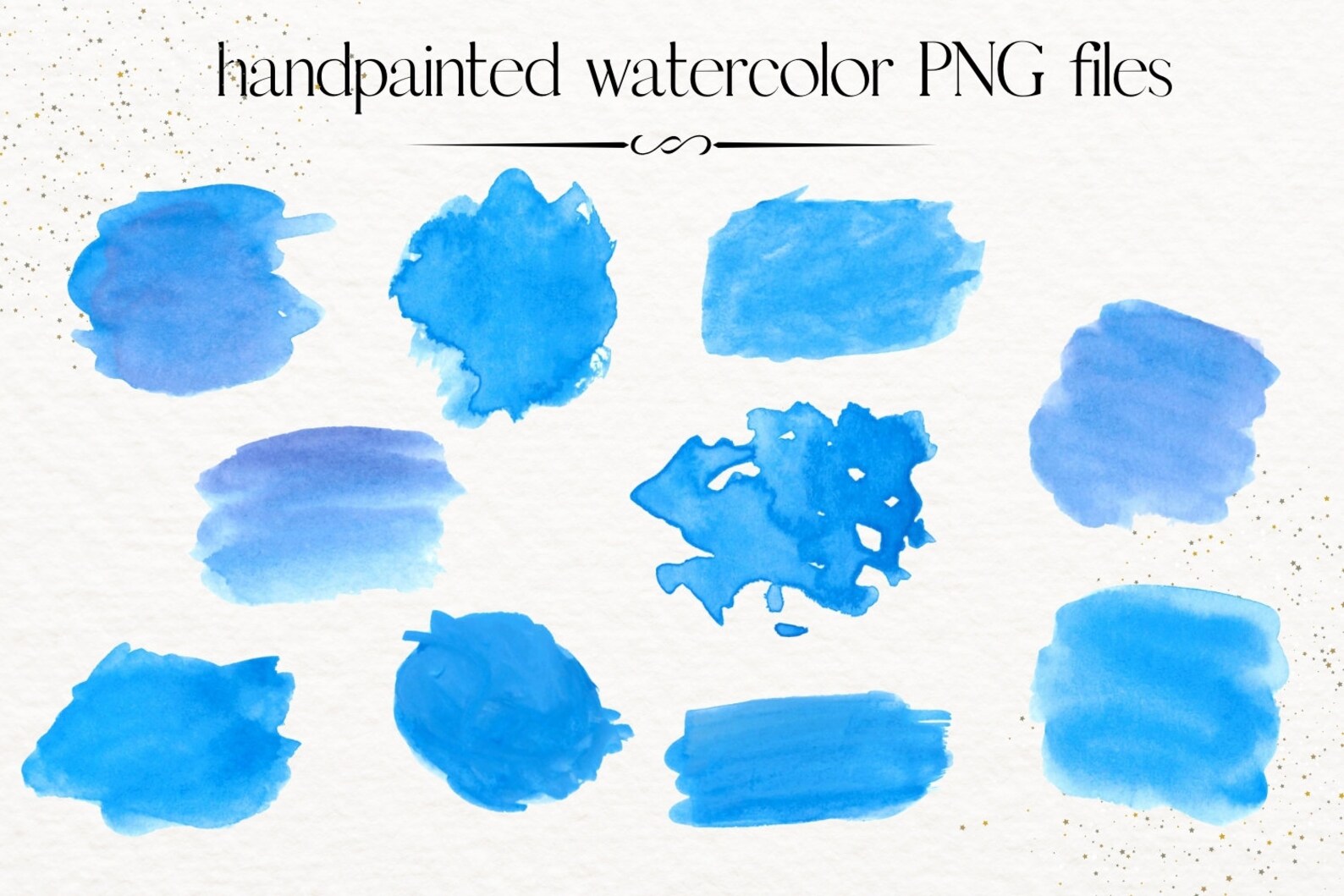 Blue Watercolor Splash Clipart: Logo Elements (PNG, 300 Dpi) - Etsy