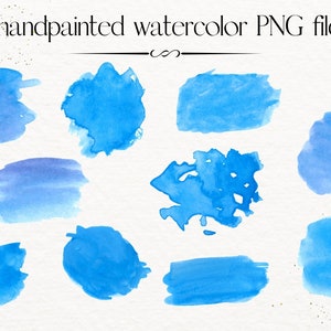 Blue Watercolor Splash Clipart, Light Blue Watercolor Brush Strokes ...