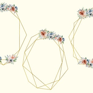 Romantic Geometric Frames, Frames With Pink and Red Rose, Frame With ...