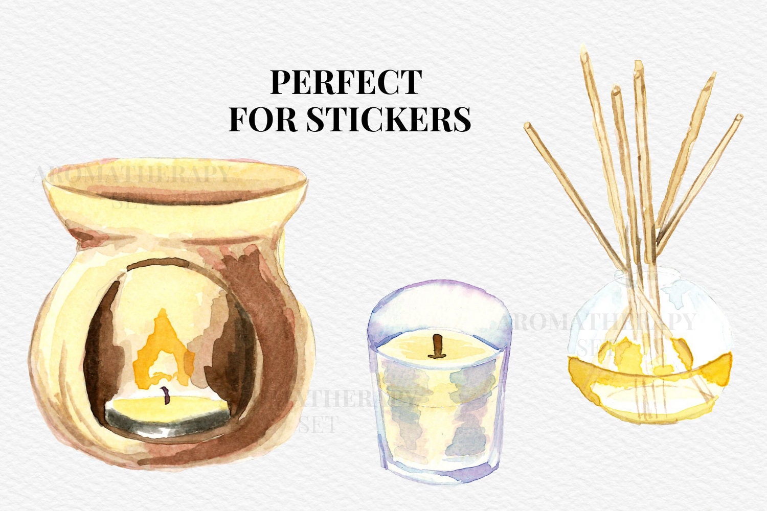 Spa Watercolor Clipart, Me Time Clipart, Reed Diffuser and Natural Oil ...