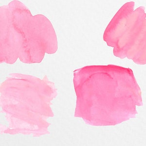 Pink Watercolor Splash Clipart Pink Watercolor Brush Strokes - Etsy