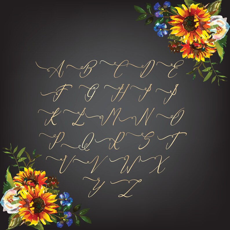 Gold Foil Alphabet Gold Letters Clipart Decorative Alphabet | Etsy