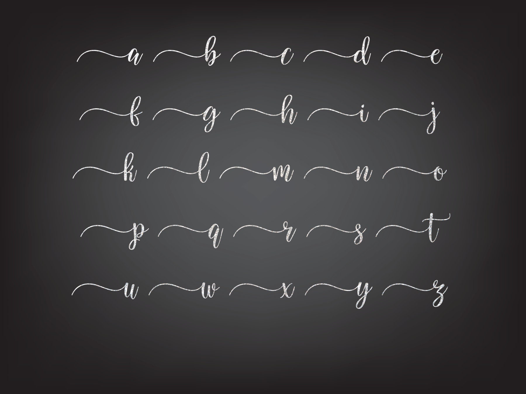 Silver Glitter Alphabet Clip Art, Silver Letters With Swatches, Silver ...