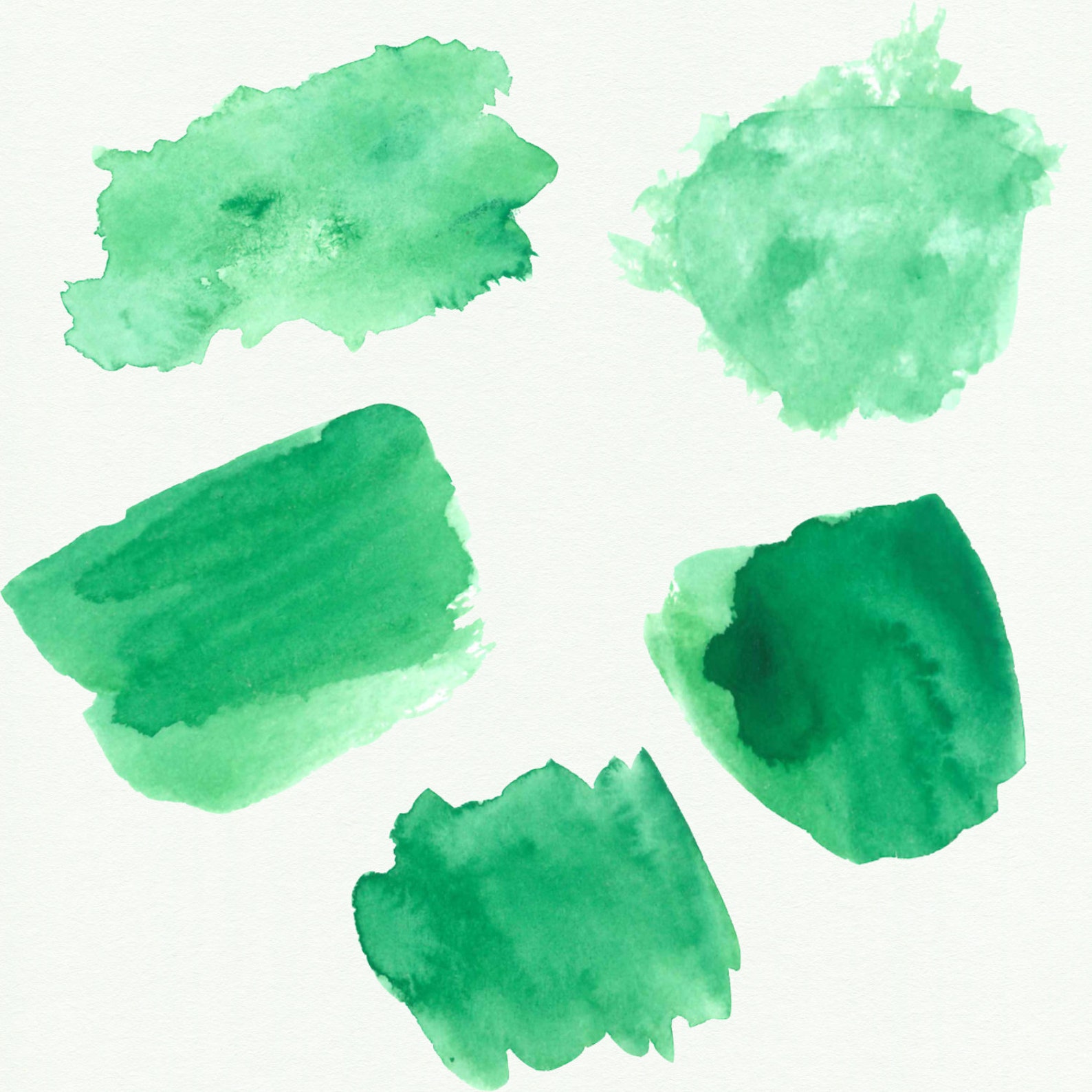 Green Watercolor Splash Clipart Green Watercolor Brush - Etsy