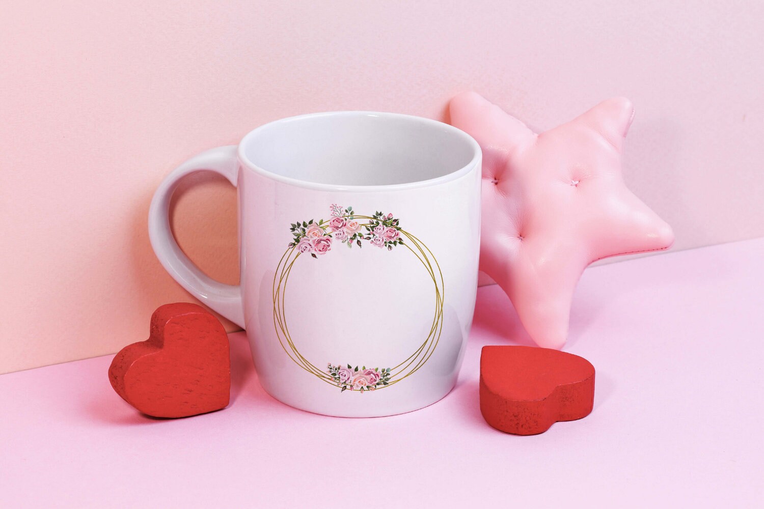 Decorative Frames Watercolor Floral Geometric Frames Rose | Etsy