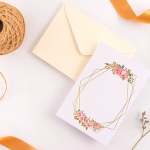 Pink Romantic Geometric Gold Frames, Floral Crystal Frames, Wedding ...