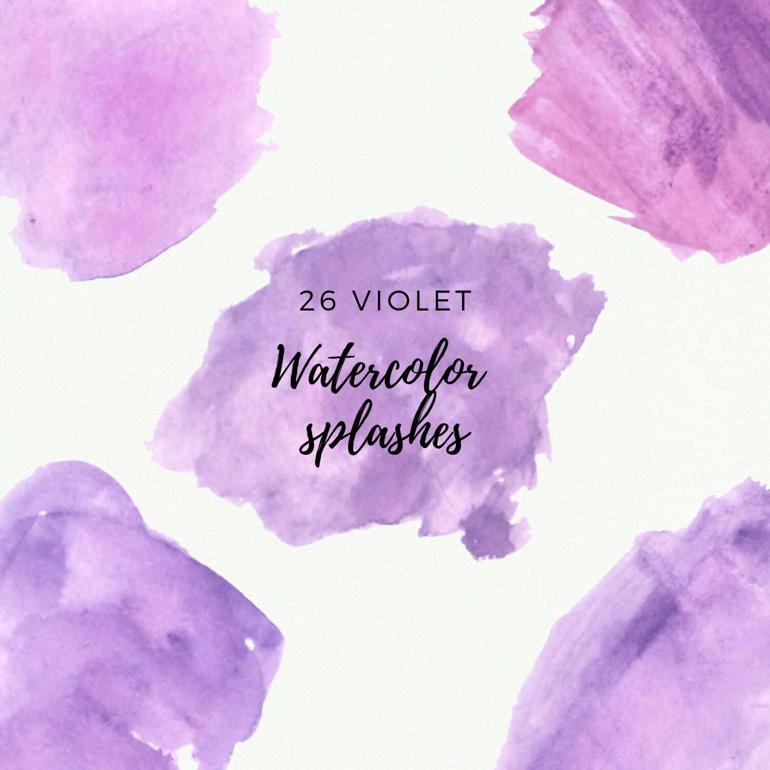 Purple Watercolor Splash Clipart Purple Watercolor Brush - Etsy