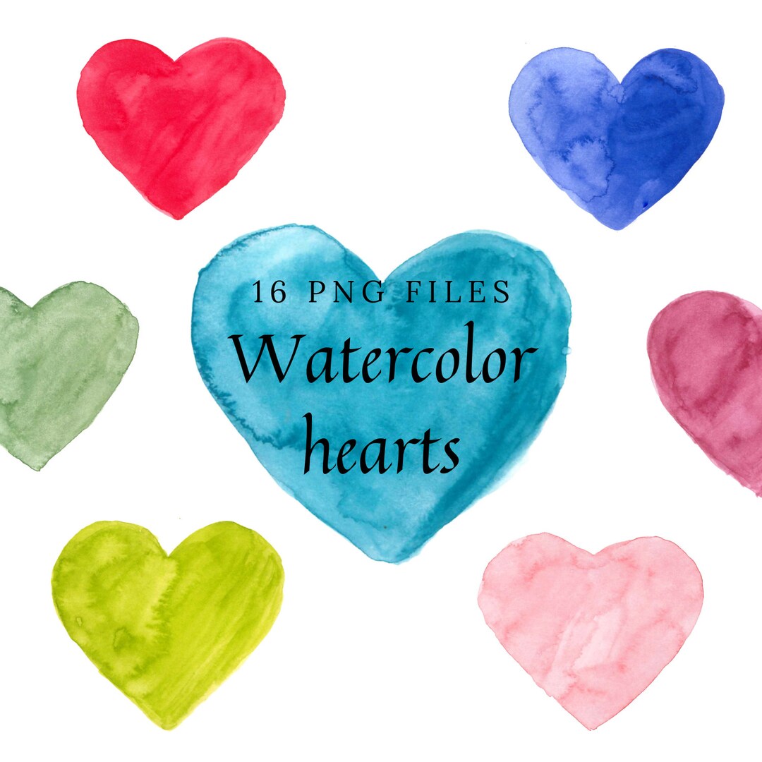 Watercolor Hearts Clipart Watercolor Love Illustrations - Etsy
