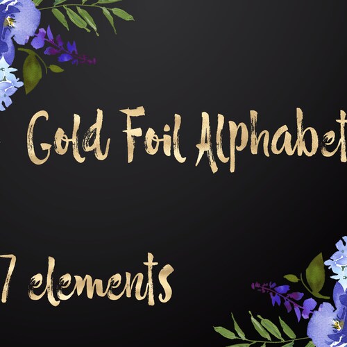 Gold Foil Alphabet Gold Letters Clipart Decorative Alphabet - Etsy