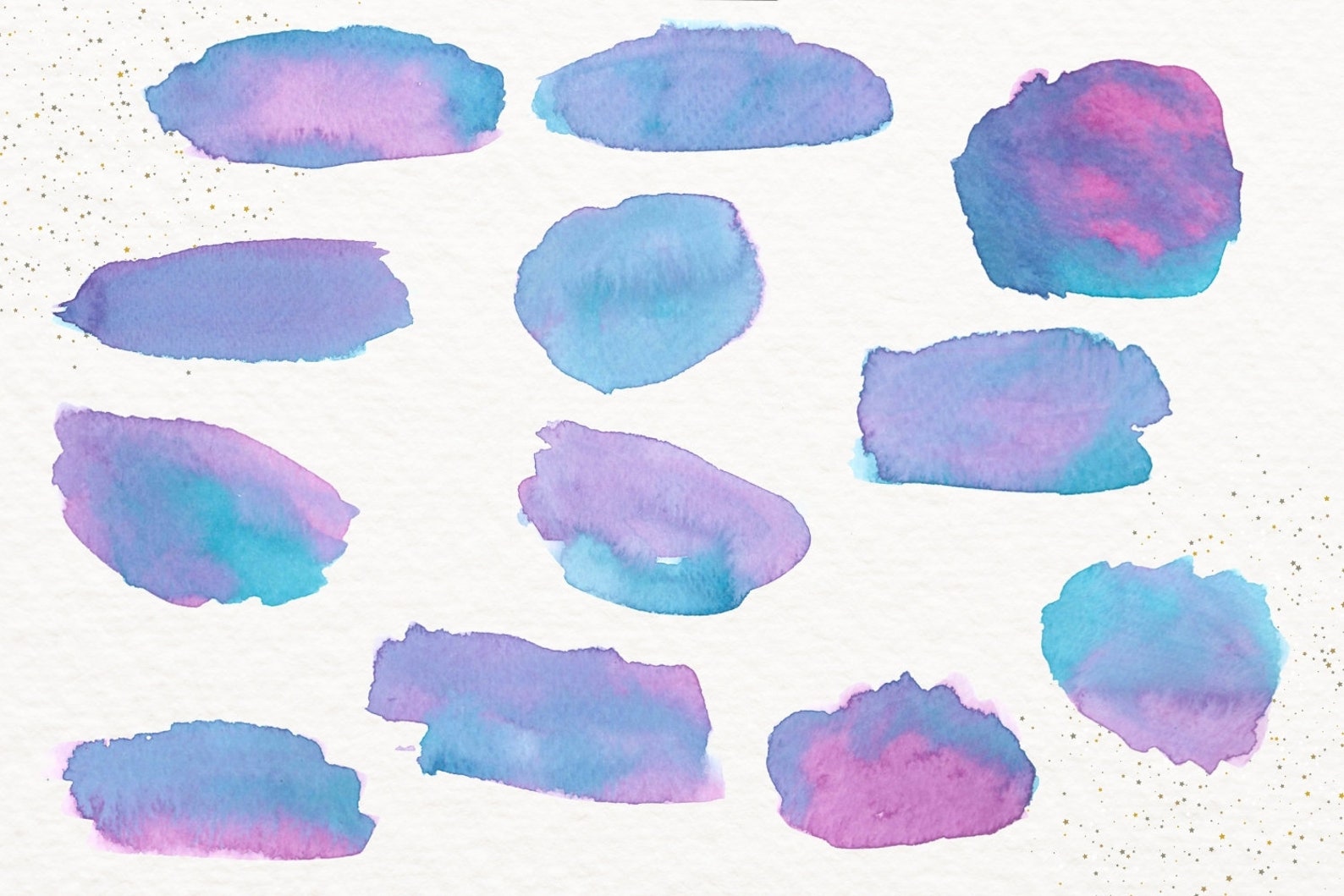 Pink and Blue Watercolor Splash Clipart Candy Watercolor - Etsy