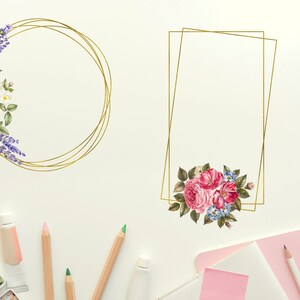 20 Geometric Frames, Frames With Vintage Flowers, Wedding Romantic ...