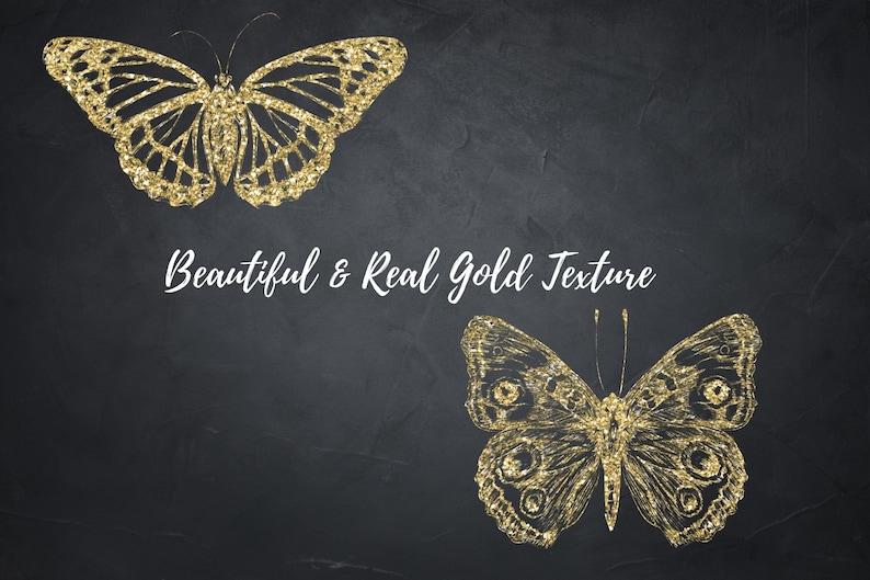 Gold Butterflies Collection Gold Glitter Butterfly Golden - Etsy