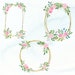 20 Decorative Frames, Watercolor Floral Geometric Frames, Rose and ...