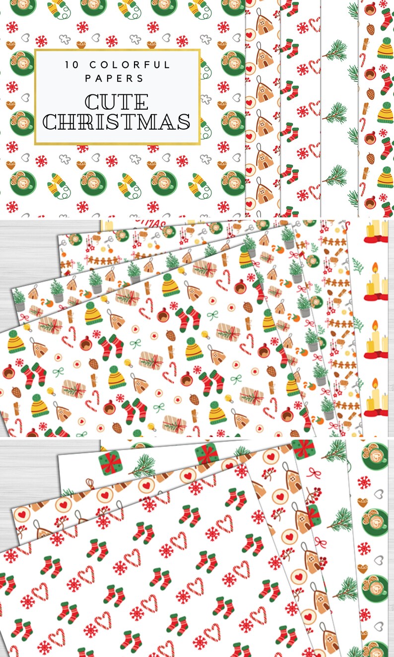 Cozy Christmas Papers, Gingerbread House Papers, Winter Digital Paper ...