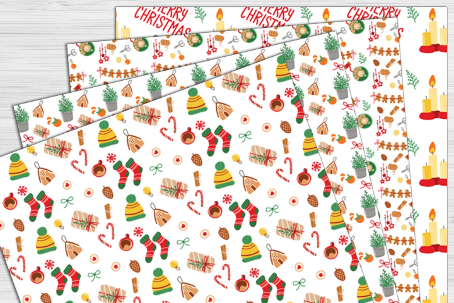 Cozy Christmas Papers, Gingerbread House Papers, Winter Digital Paper ...