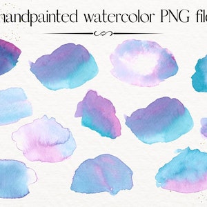 Pink and Blue Watercolor Splash Clipart Candy Watercolor - Etsy