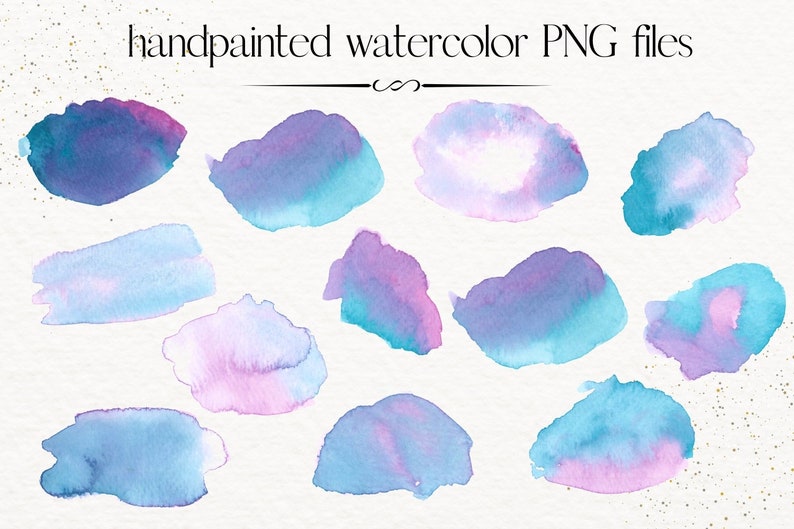 Pink and Blue Watercolor Splash Clipart Candy Watercolor - Etsy
