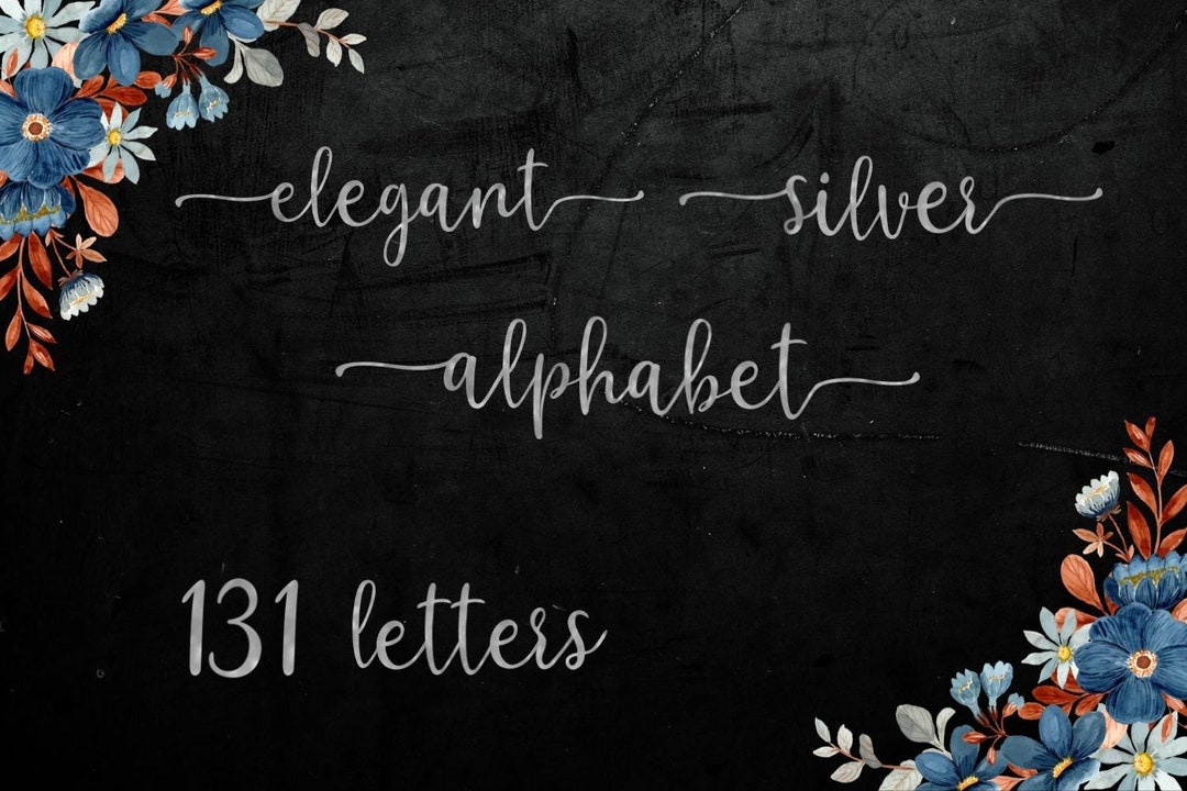 Sliver Glitter Alphabet Clip Art, Silver Font, Silver Numbers, Wedding ...