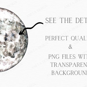 Watercolor Moon Phases, Moon Clipart, Decorated Moon, Blush Moons - Etsy