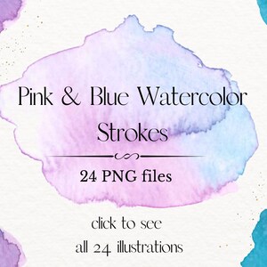 Pink and Blue Watercolor Splash Clipart Candy Watercolor - Etsy