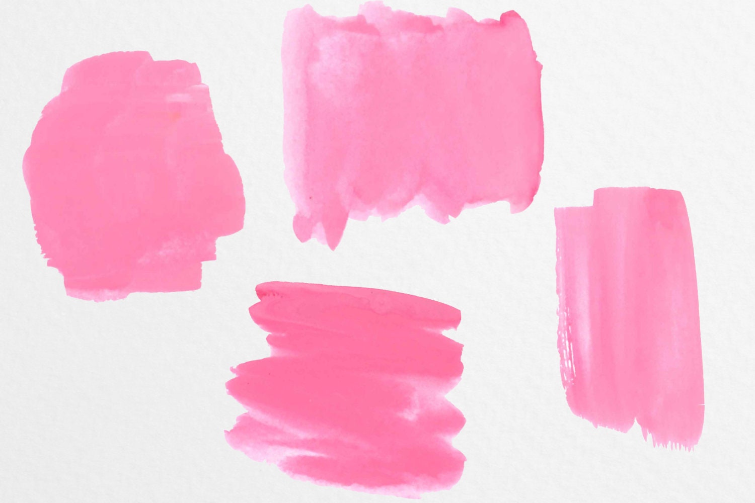 Pink Watercolor Splash Clipart Pink Watercolor Brush Strokes - Etsy