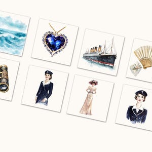 Titanic Clipart Bundle | Vintage Ocean Liner Watercolor Illustrations ...